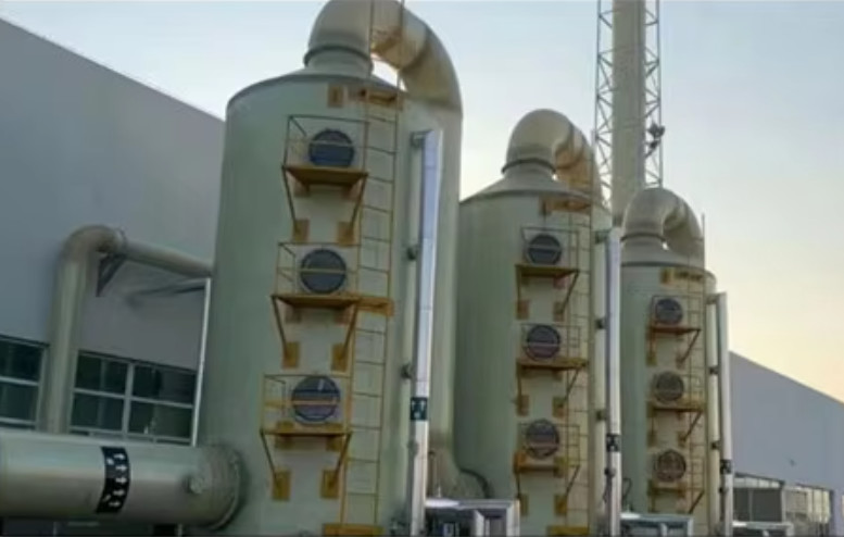 Acid Fume Mist Scrubber Waste Gas Acid Mist Purification Tower FRP GRP ...