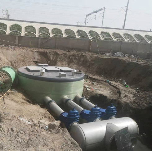 Prefabricated FRP Integrated Commercial Sewage Lift Station Industrial ...